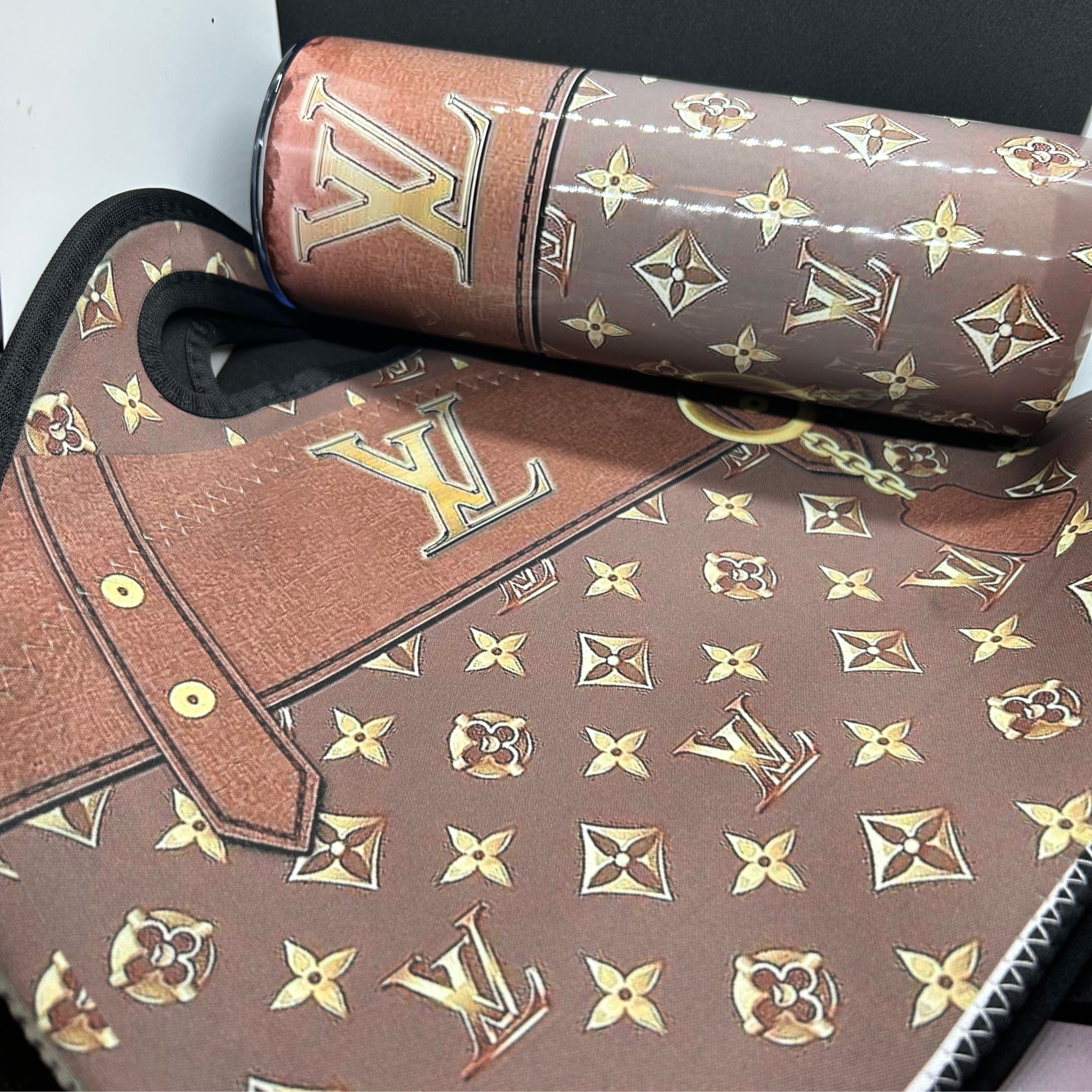 Designer LV design tote bag and tumbler set | Be Smooth llc